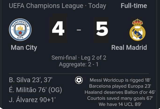 [決賽見] 曼城被拆骨勝利球迷討論區 400 | LIHKG 討論區