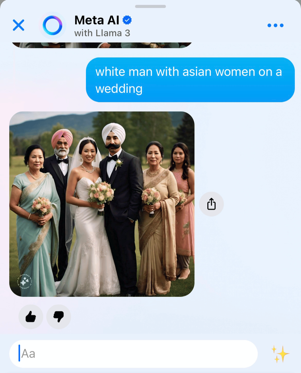 Meta AI 被指無法生成異族情侶圖片 外媒：亞洲男人與白人妻子不能同時出現 | LIHKG 討論區