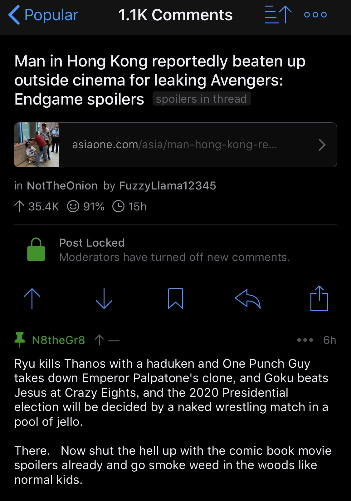 劇透L被人打，仲上咗Reddit | LIHKG 討論區