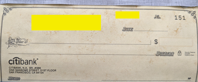 收到Citibank US cheque book | LIHKG 討論區