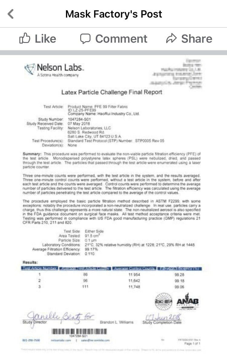 口罩工廠Mask Factory 涉嫌偽造Nelson Report | LIHKG 討論區