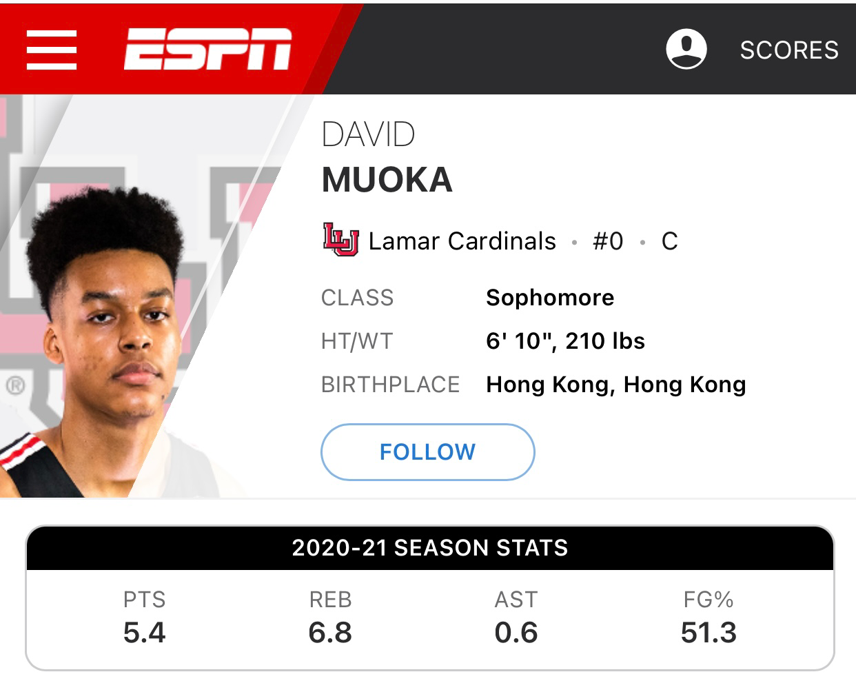 (NCAA) 香港球員David Muoka獲得最佳防守球員 | LIHKG 討論區