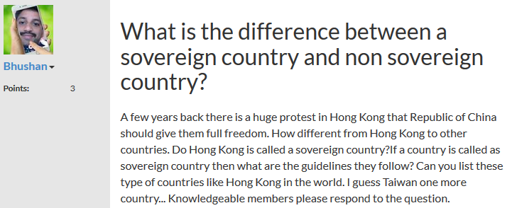 一國附屬於另一國 沒有主權 稱為殖民地 即是現在香港情況 | LIHKG 討論區