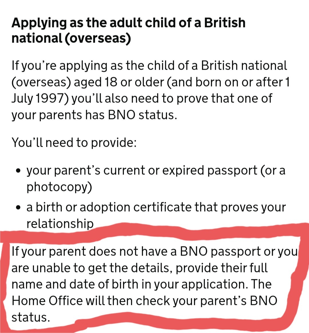 [正視聽]啱啱新擴展嘅BNO Visa，就算老豆老母冇申請BNO Passport，你都可以申請 | LIHKG 討論區