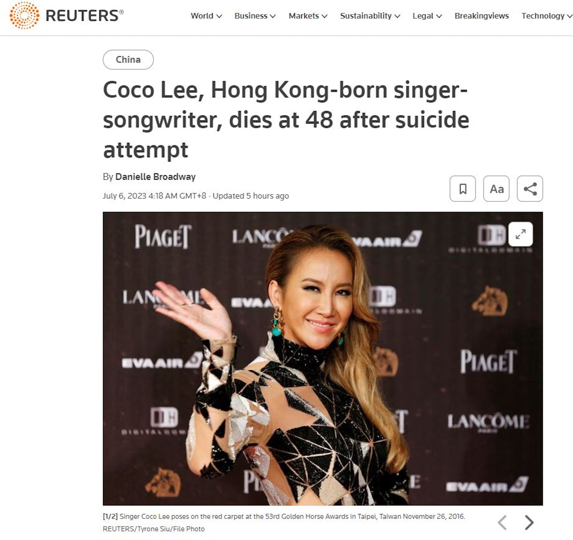 李玟Coco離世全球震驚 英媒形容「巨星殞落」 美澳多國報道 | LIHKG 討論區