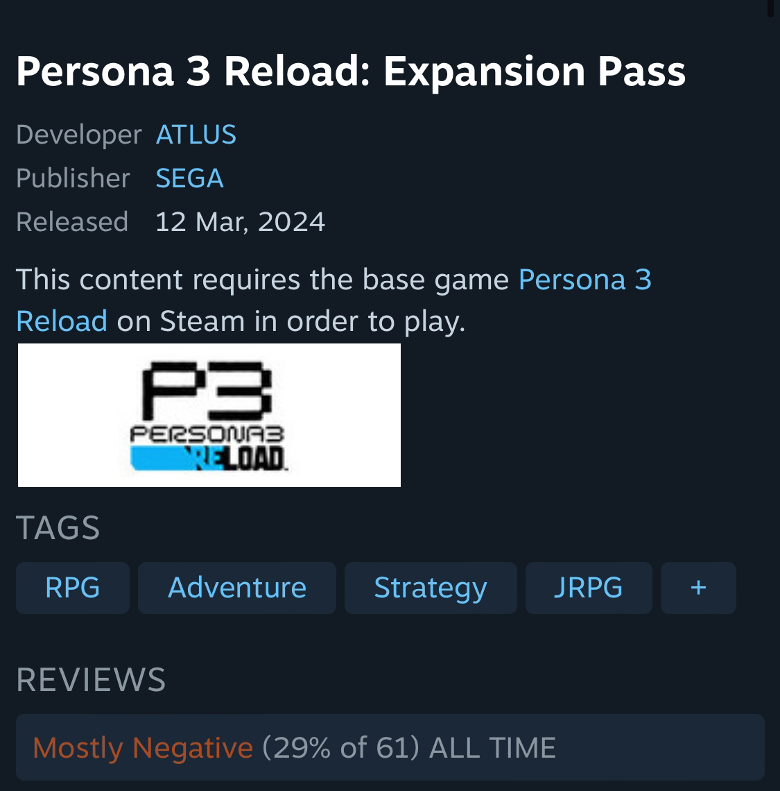 [PS/PC/Xbox] [P3R] 女神異聞錄3 Reload | Persona 3 Reload （5）9月後日談 | LIHKG 討論區