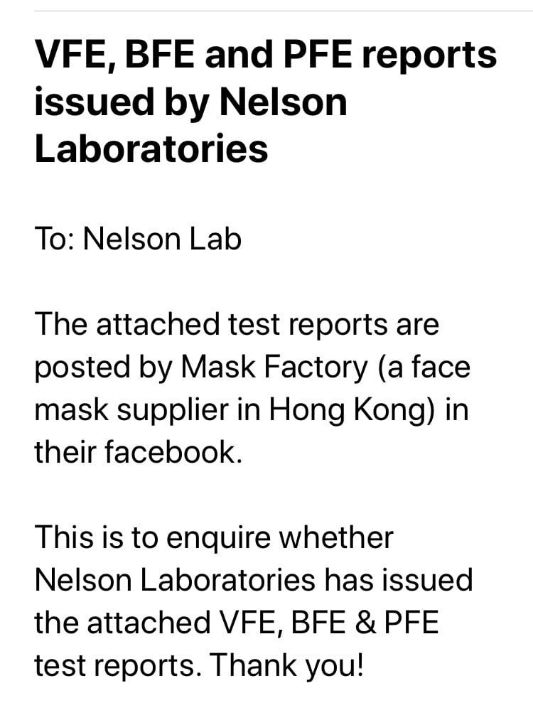 口罩工廠Mask Factory 涉嫌偽造Nelson Report | LIHKG 討論區