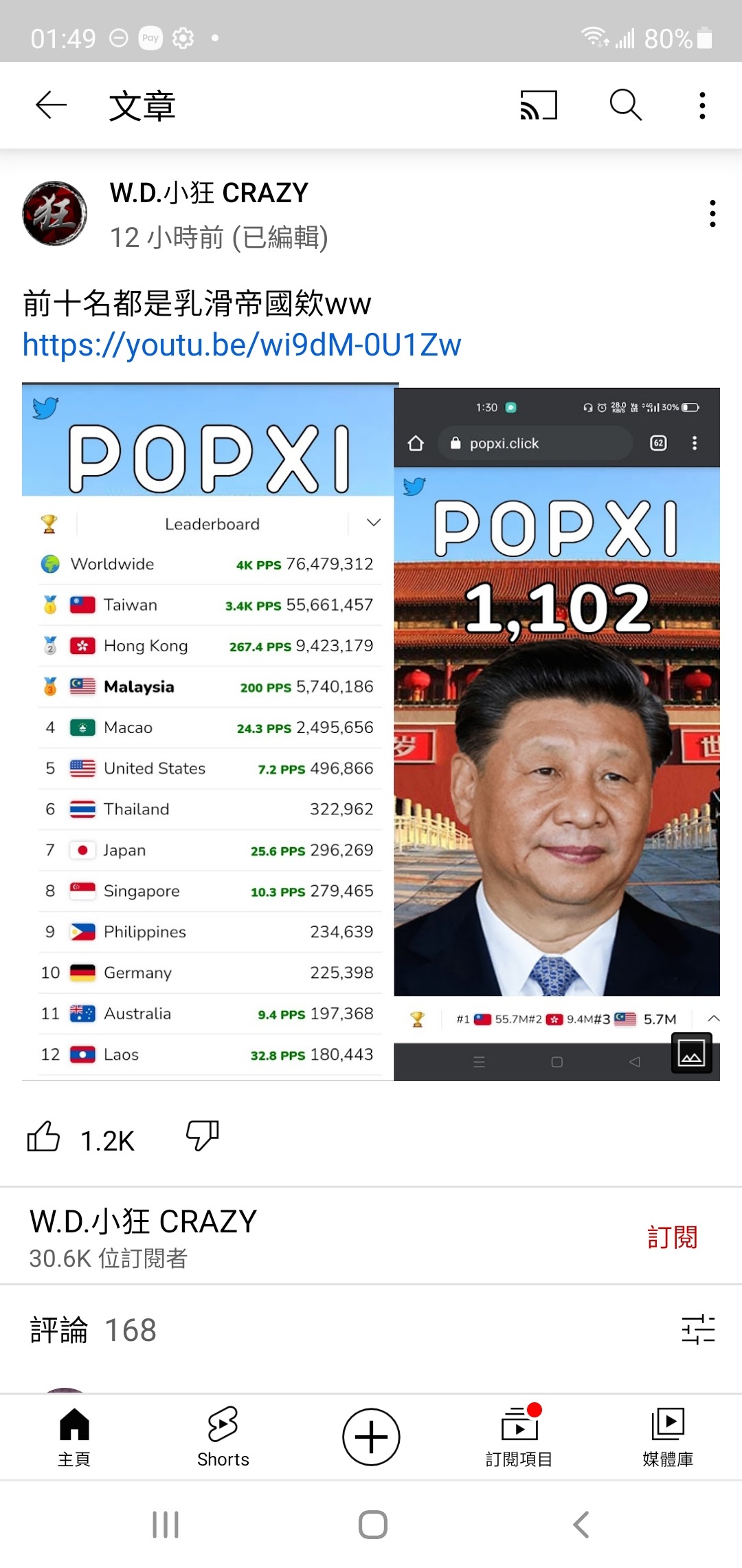 笑撚死 POPXI呢隻game前十名國家／地區全部都係出名辱華既地方 | LIHKG 討論區